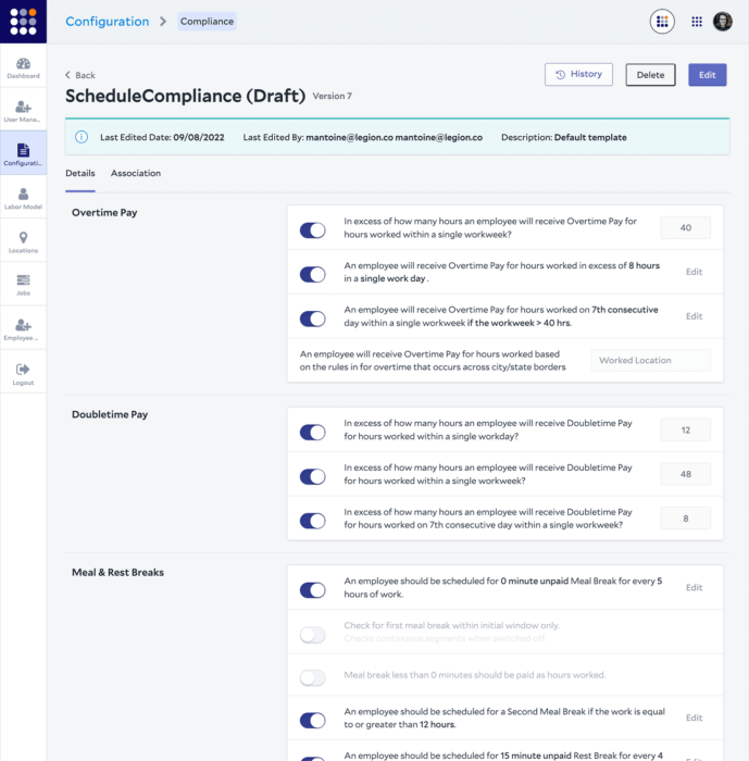 Legion WFM’s Self-Service Control Center