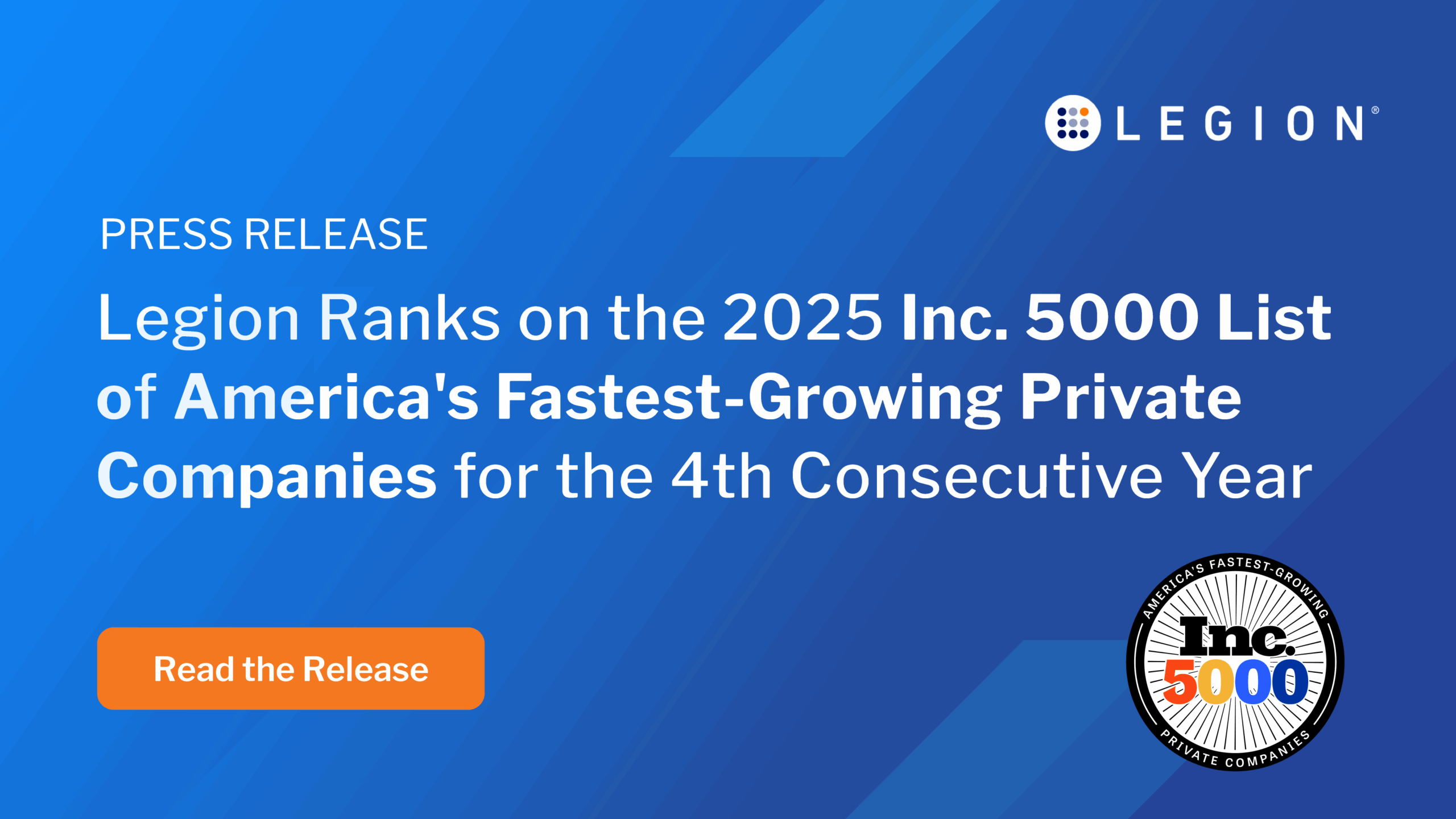 Legion Technologies Named to 2025 Inc. 5000 List